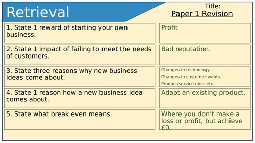 GCSE Business Revision (Paper 1 and Paper 2) | Teaching Resources