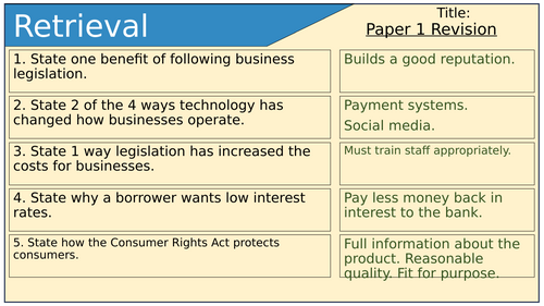GCSE Business Revision (Paper 1 and Paper 2) | Teaching Resources