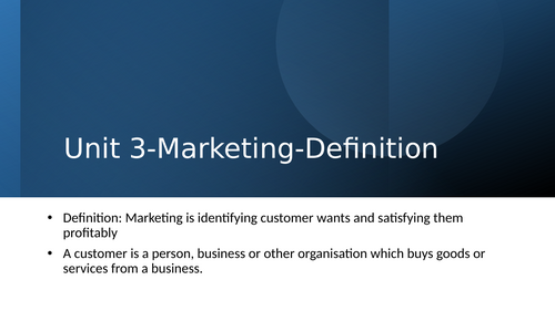 Section 3: MARKETING- IGCSE Business 0450- Teaching Slides + Revision ...
