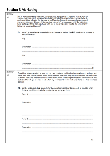 Section 3: MARKETING- IGCSE Business 0450- Teaching Slides + Revision ...
