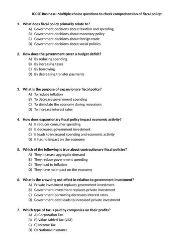 Section 6-External Influences on Business Activity-IGCSE Business-0450 ...