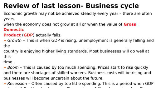 Section 6-External Influences on Business Activity-IGCSE Business-0450 ...