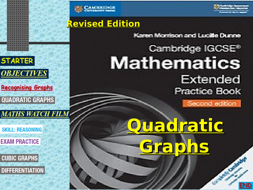 COMPREHENSIVE REVISION GCSE ON QUADRATIC GRAPHS | Teaching Resources COMPREHENSIVE REVISION GCSE ON QUADRATIC GRAPHS | Teaching Resources