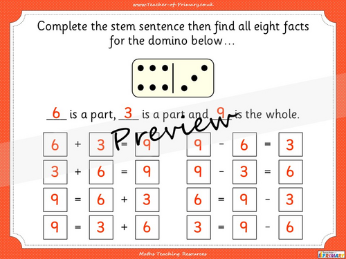 Fact Families - the eight facts - Year 1 | Teaching Resources