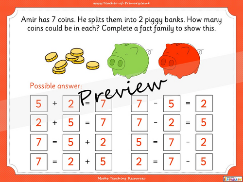 Fact Families - the eight facts - Year 1 | Teaching Resources