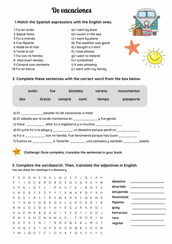 VIVA 2 | Mis vacaciones | Worksheet | Teaching Resources