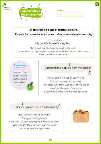 Apostrophes for age 6-7 | Teaching Resources