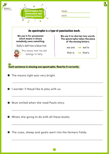 Apostrophes for age 6-7 | Teaching Resources