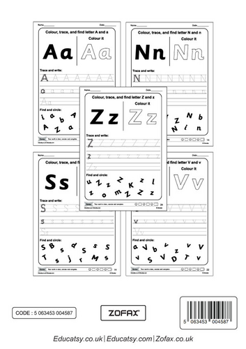 Uppercase and Lowercase Alphabet Tracing Preschool Kindergarten ...