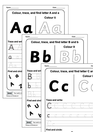Uppercase and Lowercase Alphabet Tracing Preschool Kindergarten ...