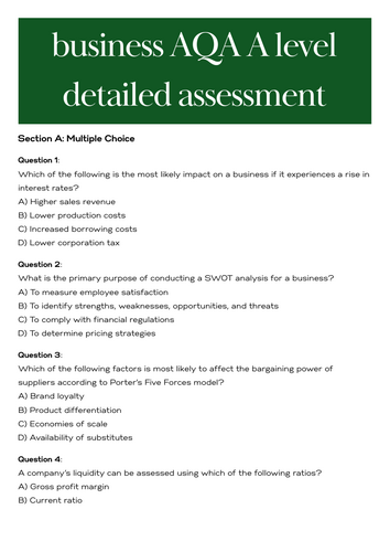 Ultimate A-Level Business Studies Revision Worksheets | Teaching Resources