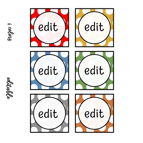 Free Editable, Polka Dots Students Name Plates, Classroom labels, Name ...