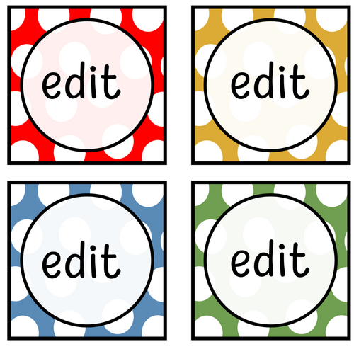 Free Editable, Polka Dots Students Name Plates, Classroom labels, Name ...