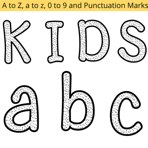 Free Printable Black and White Spotty Bulletin Board Letters, Large ...