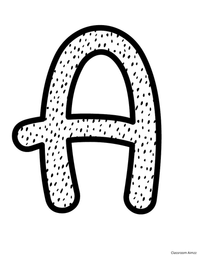 Free Printable Black and White Spotty Bulletin Board Letters, Large ...