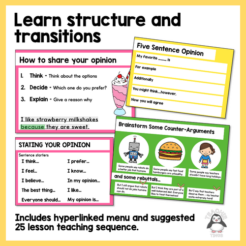 Persuasive Writing Lesson Slides | Opinion Writing Unit Plan and ...