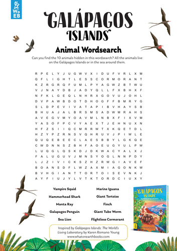 Upper KS2 Geography - Galapagos Islands Animal Wordsearch | Teaching ...