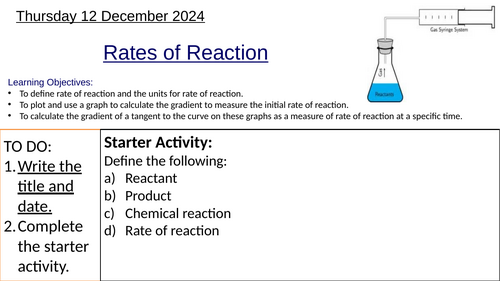 GCSE Chemistry Rate of Reaction, Surface Area, Temperature, Catalyst ...