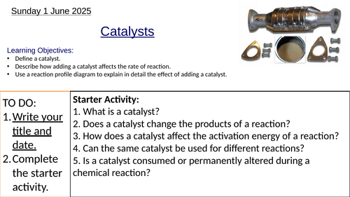 GCSE Chemistry Rate of Reaction, Surface Area, Temperature, Catalyst ...