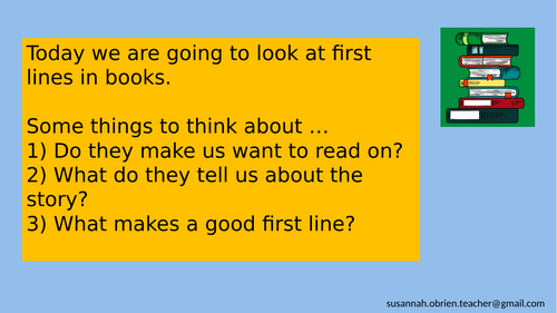 Creative Writing - famous first lines! | Teaching Resources