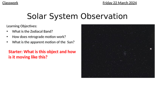 Astronomy GCSE Chapter 5 - Solar System Observation | Teaching Resources