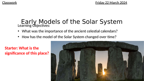Astronomy GCSE Chapter 7 - Early Models of The Solar System | Teaching ...