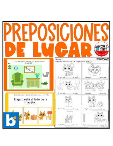 Spanish Prepositions Of Place Printables & Boom Cars Preposiciones de ...
