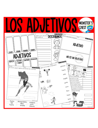 Spanish Adjectives Los Adjetivos Printables & Digital Activities ...
