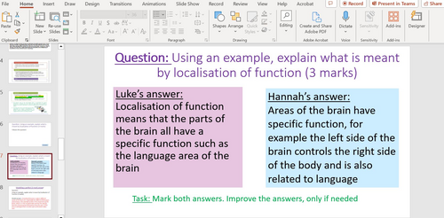 Localization of function - BioPsychology A-Level Psychology (Paper 2 ...