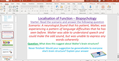 Localization of function - BioPsychology A-Level Psychology (Paper 2 ...