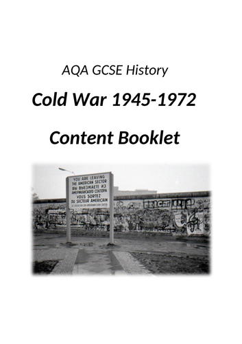 AQA 9-1 Conflict and Tension (Cold War) Revision Pack | Teaching Resources