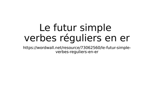 futur simple verbes réguliers en re | Teaching Resources