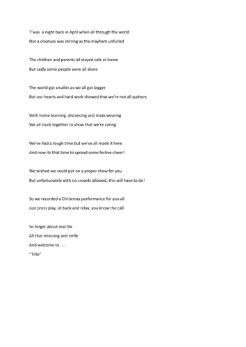 Script: Christmas Play Introduction | Teaching Resources