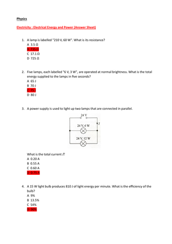 NEW Electricity Worksheets Bundle (4 NEW Worksheets 90+ Questions ...