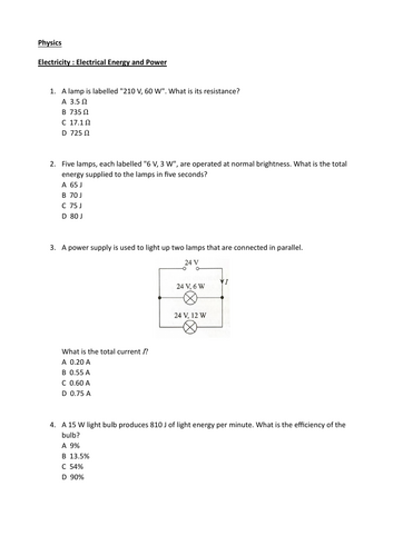 NEW Electricity Worksheets Bundle (4 NEW Worksheets 90+ Questions ...