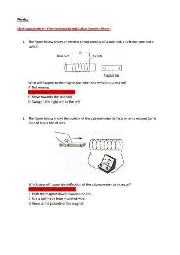NEW Electromagnetism Worksheets Bundle (3 NEW Worksheets 90+ Questions ...