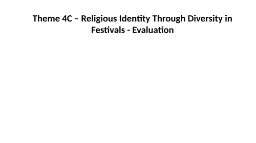 RS A Level Christianity EDUQAS Theme 4C Festivals Evaluation PPT ...
