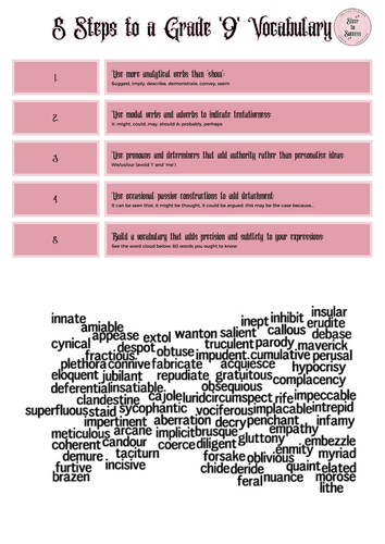 5 steps to a grade 9 vocabulary | Teaching Resources