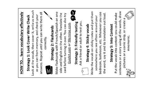 Learning vocab effectively - 'how to' guide | Teaching Resources