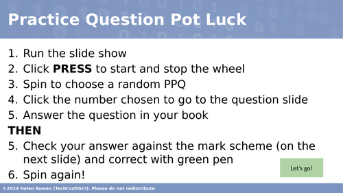 Revision or Practice Question Pot Luck - Student led | Teaching Resources