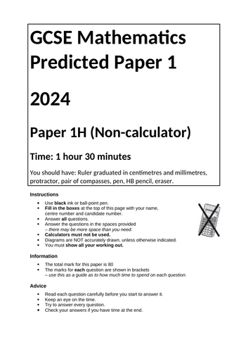 Predicted Paper 2024 | Teaching Resources