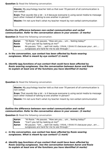 Non-Verbal Communication (3 lessons) | Teaching Resources