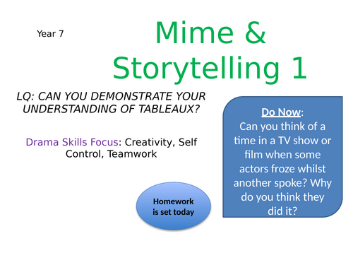 Mime & Storytelling PowerPoint - Half Term | Teaching Resources