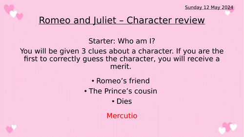 Silent debate - Romeo and Juliet | Teaching Resources