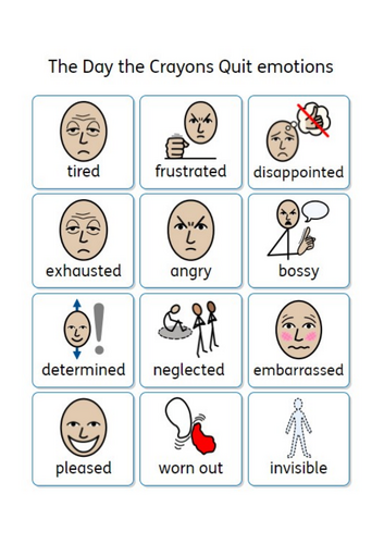 The Day the Crayons Quit emotions | Teaching Resources