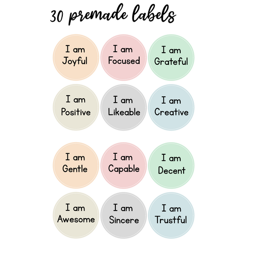 Free Printable Boho Student Affirmation Labels, Positive Affirmation ...