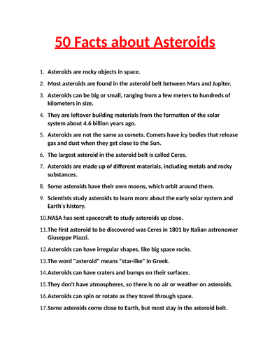 Let's learn about Asteroids: Did You Know 50 Fun Facts for kids ... Let's learn about Asteroids: Did You Know 50 Fun Facts for kids ...