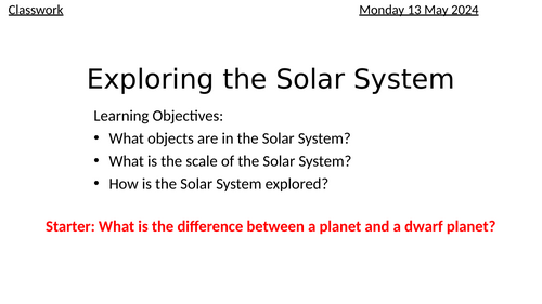 Astronomy GCSE Chapter 11 - Exploring The Solar System | Teaching Resources