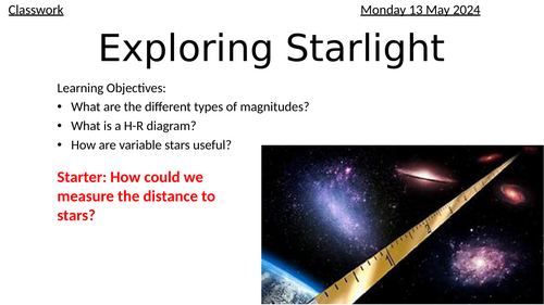 Astronomy GCSE Chapter 13 - Exploring Starlight | Teaching Resources