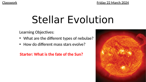 Astronomy GCSE Chapter 14 - Stellar Evolution | Teaching Resources